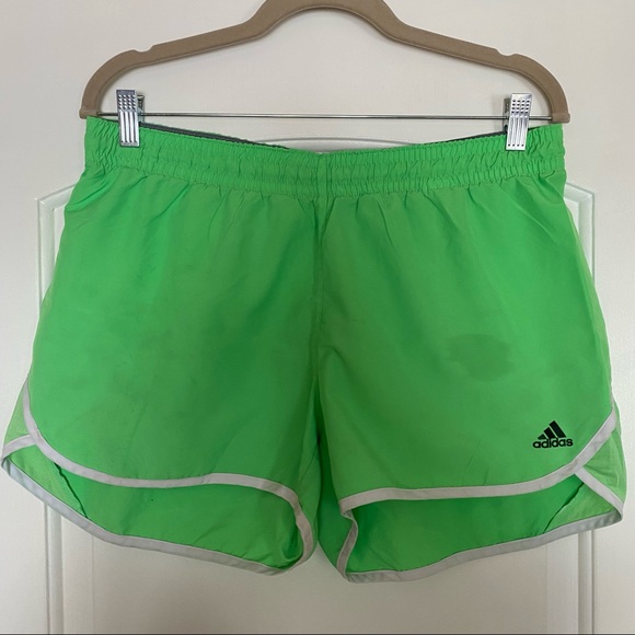 adidas | Shorts | Adidas Neon Green Running Shorts | Poshmark